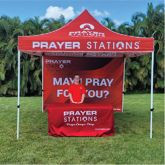 PRAYER STATION® TENT w/ BACK WALL, TABLE & TABLE COVER – Prayer Stations